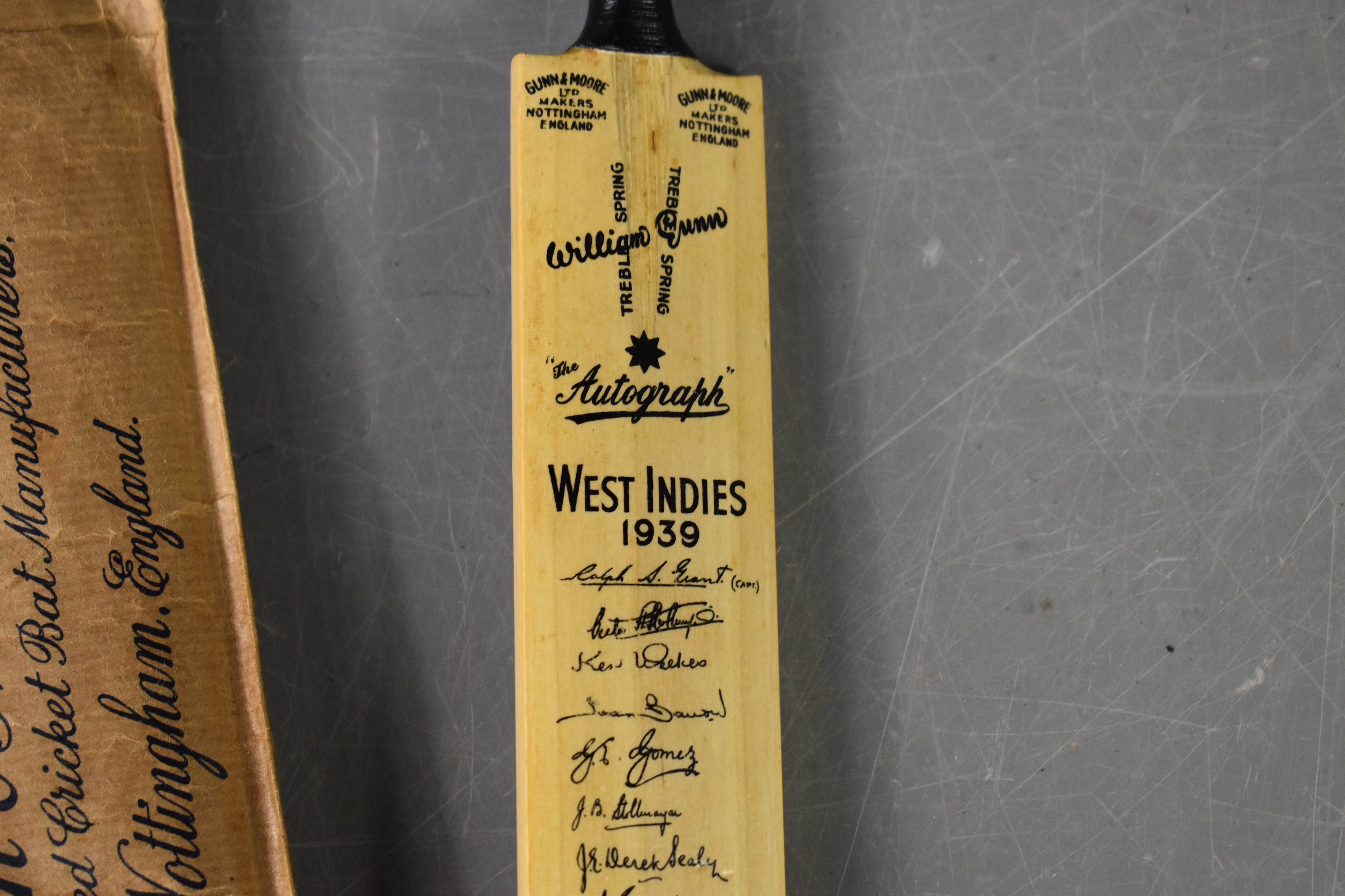 Lot 67 - A vintage Gunn & Moore miniatiure cricket bat,