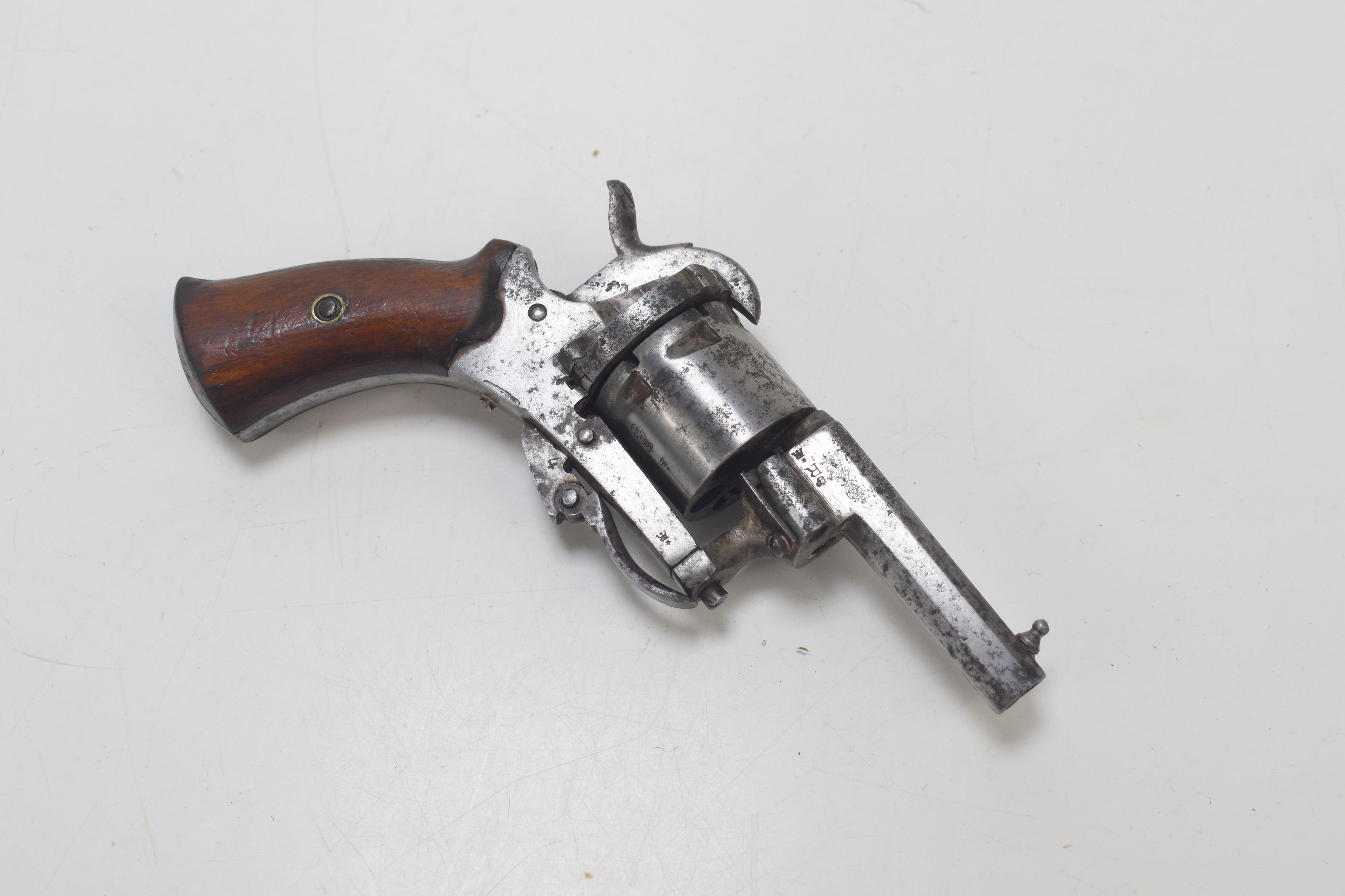 Lot 14 - A 19th century Belgian six shot pinfire