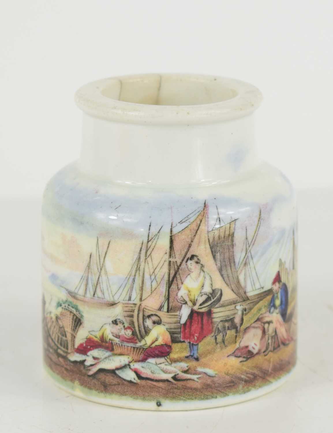 Lot 352 - A 19th century Prattware jar depicting a