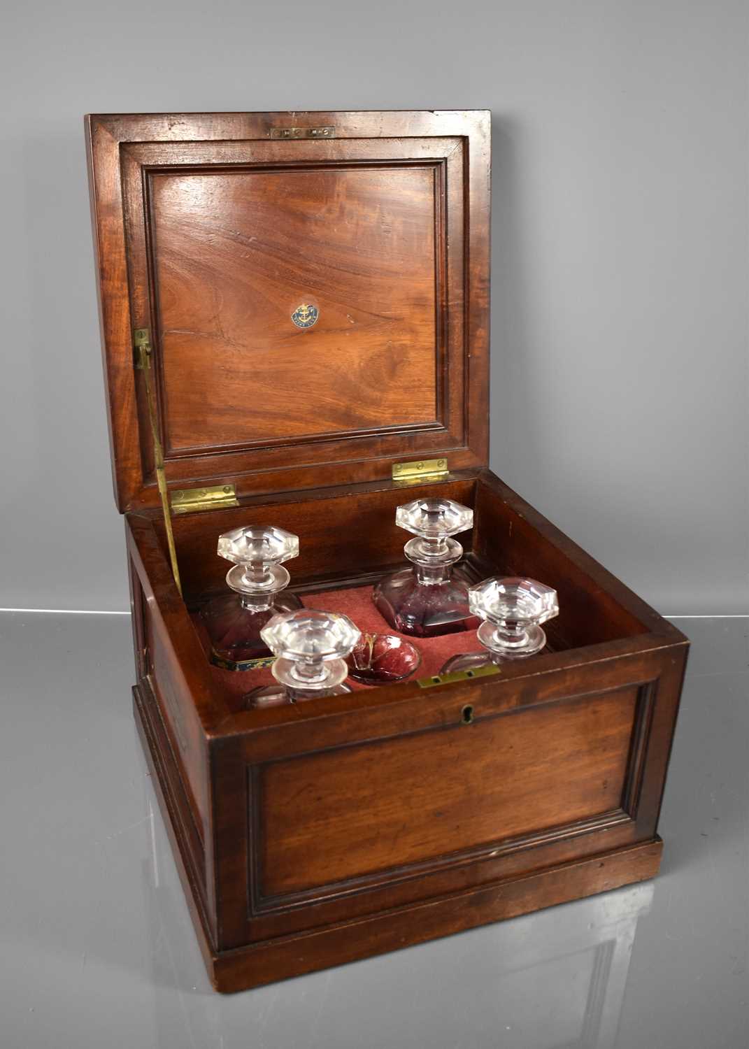 Lot 308 - A Victorian mahogany presentation decanter