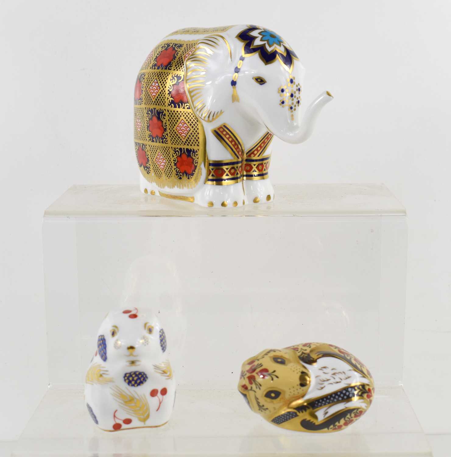 Lot 230 - A group of three Royal Crown Derby animal