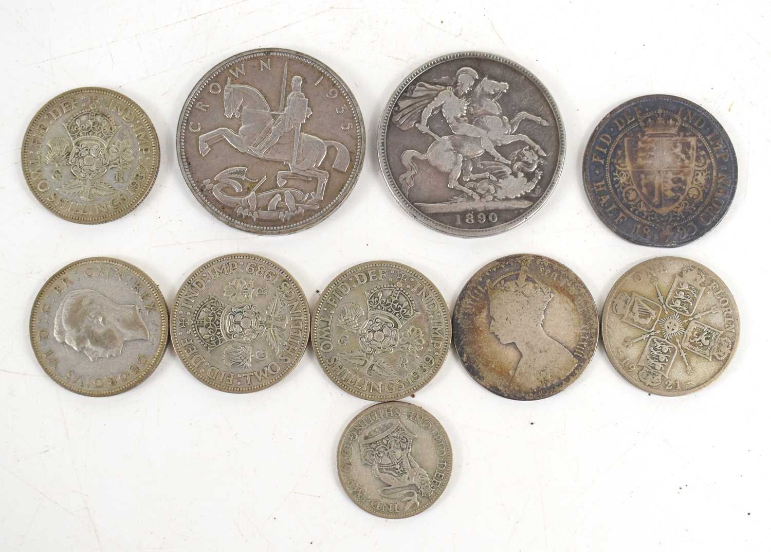 Lot 130 - A group of silver coins to include a 1935