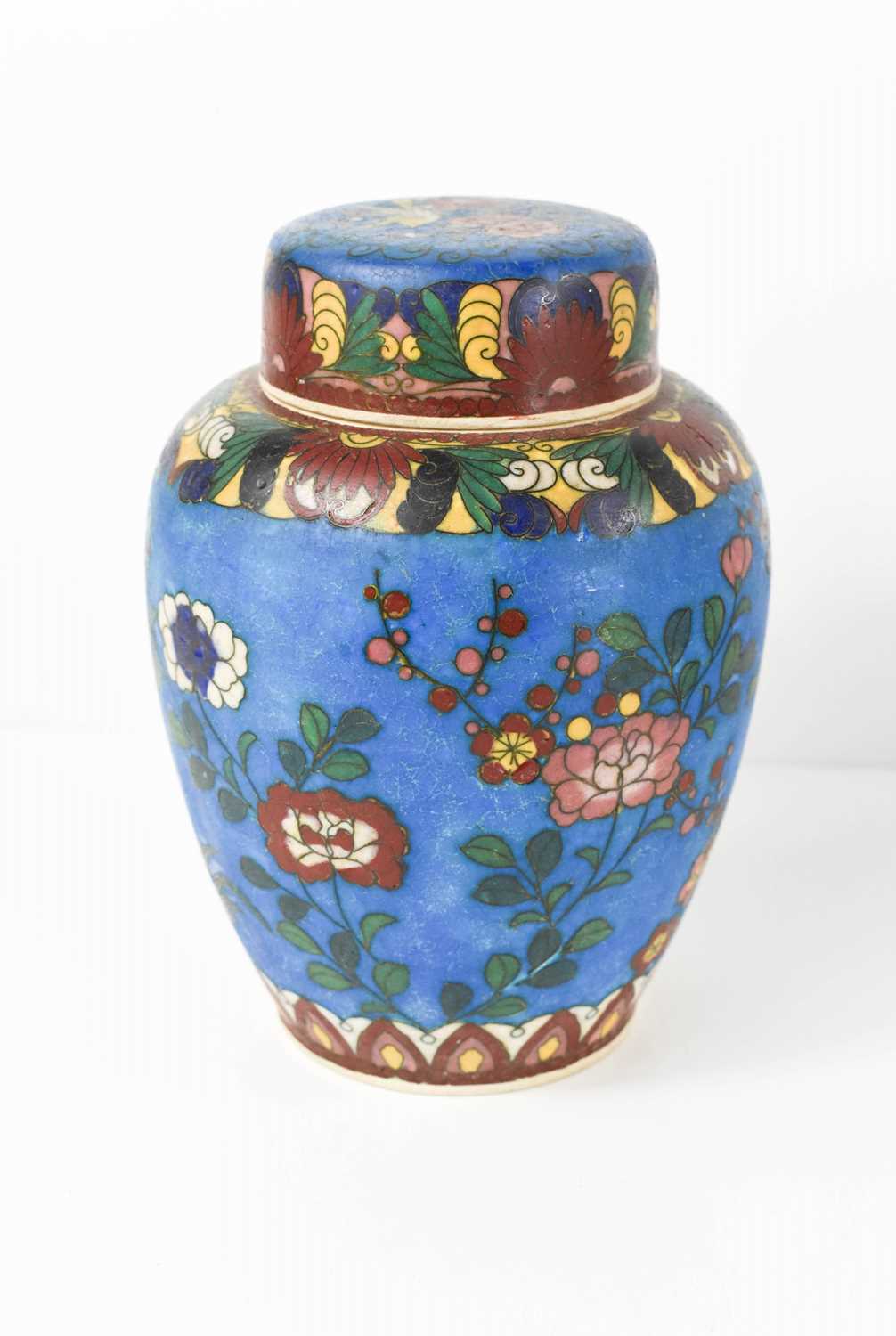 Lot 255 - A cloisonne on stoneware ginger jar and