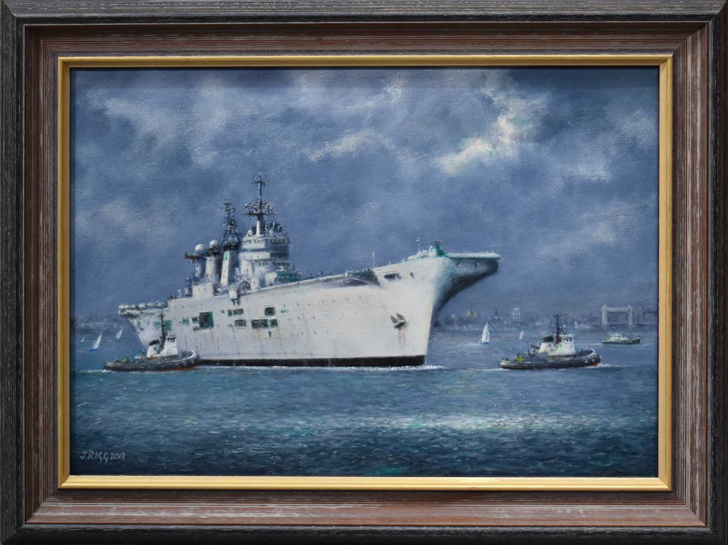Lot 568 - Jack Rigg (20th century): aircraft carrier,