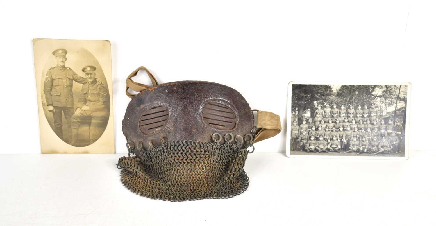 Lot 235 - A rare WWI tank crew splatter mask, steel