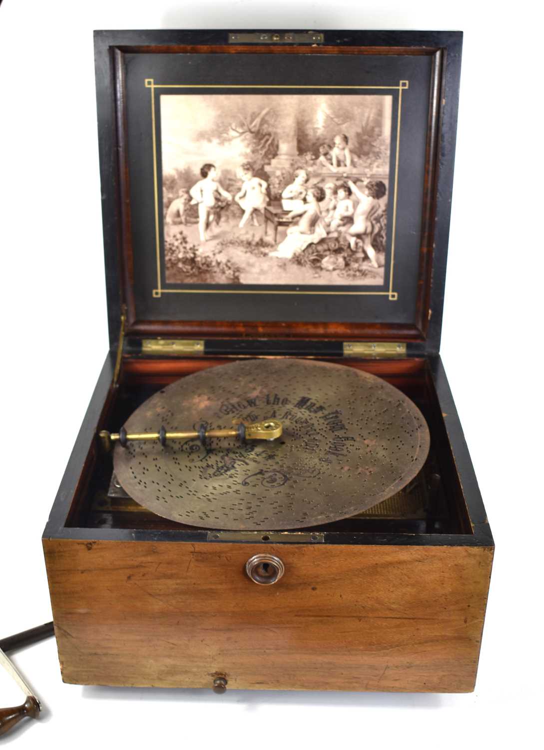 Lot 328 - A 19th century walnut cased Polyphon music