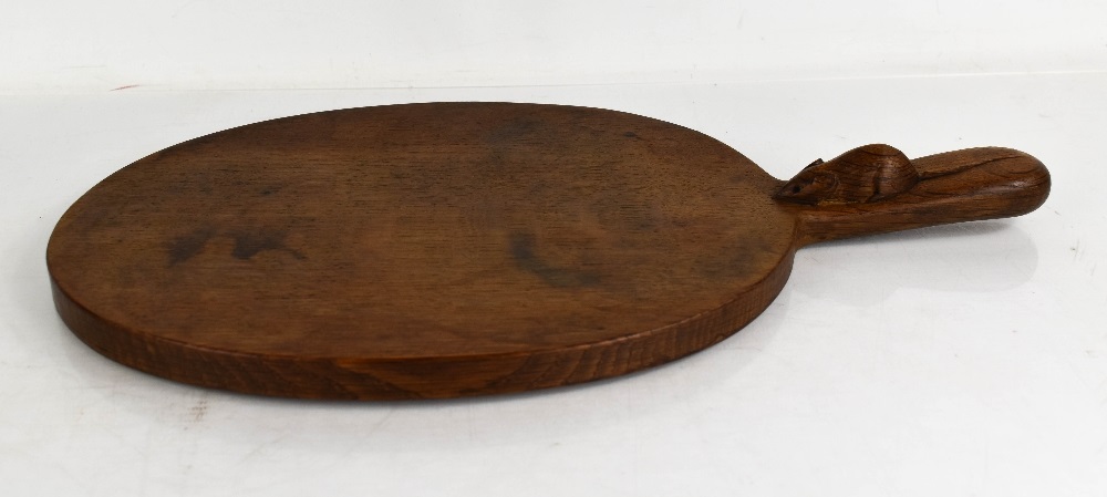 Lot 298 - Robert Thompson 'Mouseman' oak cheese board,