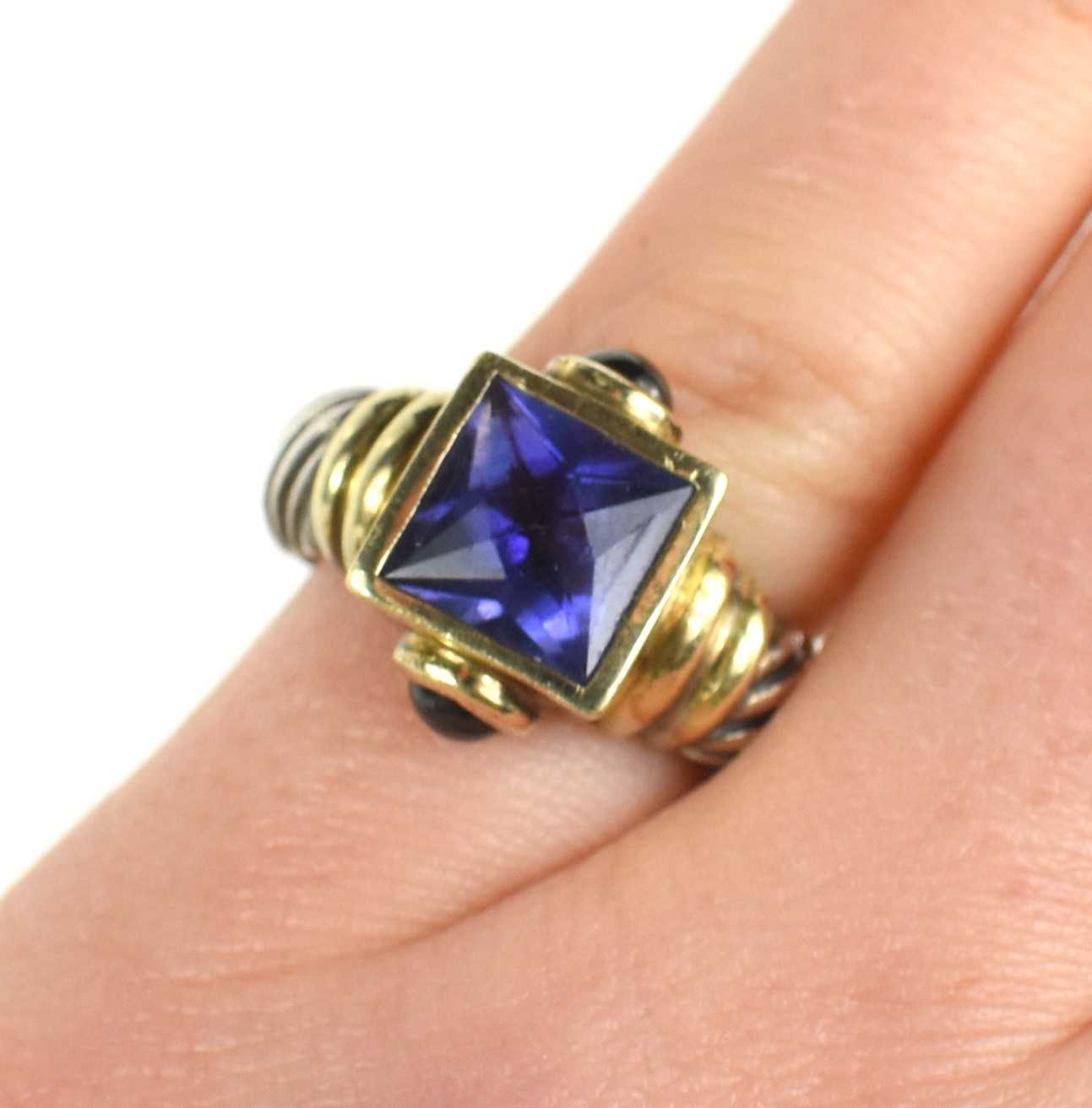 Lot 5 - A David Yurman silver, tanzanite and ruby