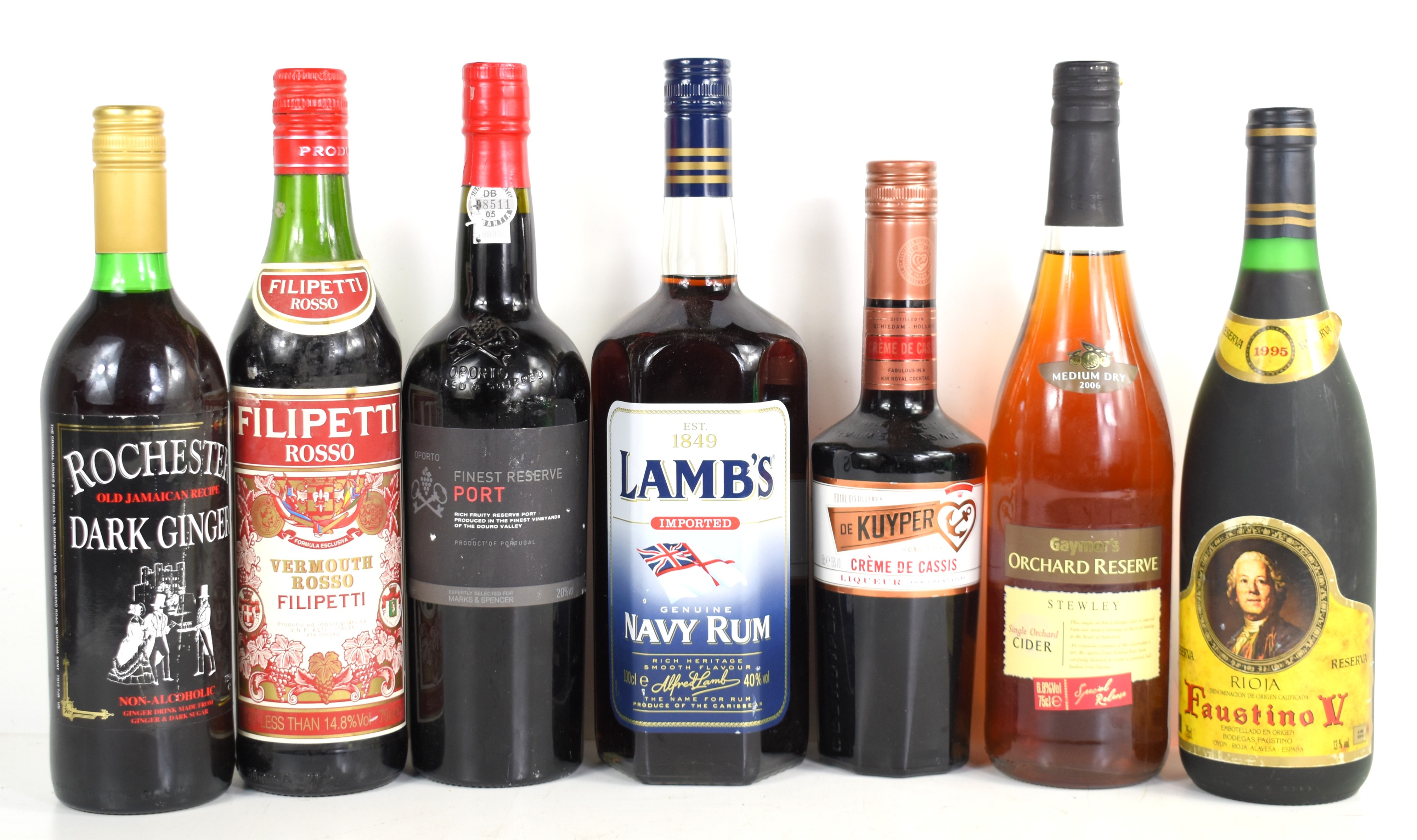 Lot 344 - A group of alcohol to include Lamb's Navy