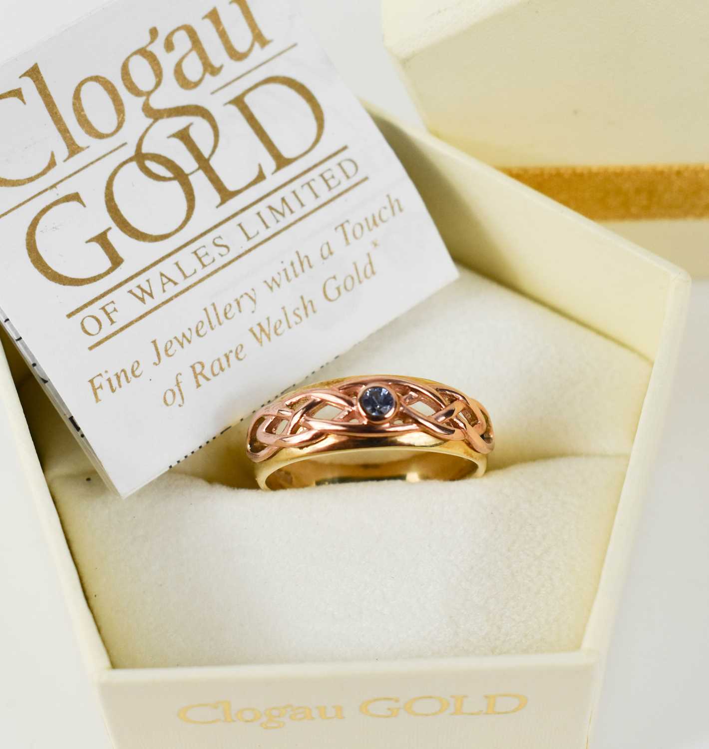 Lot 149 - A Clogau of Wales 9ct gold and sapphire ring,