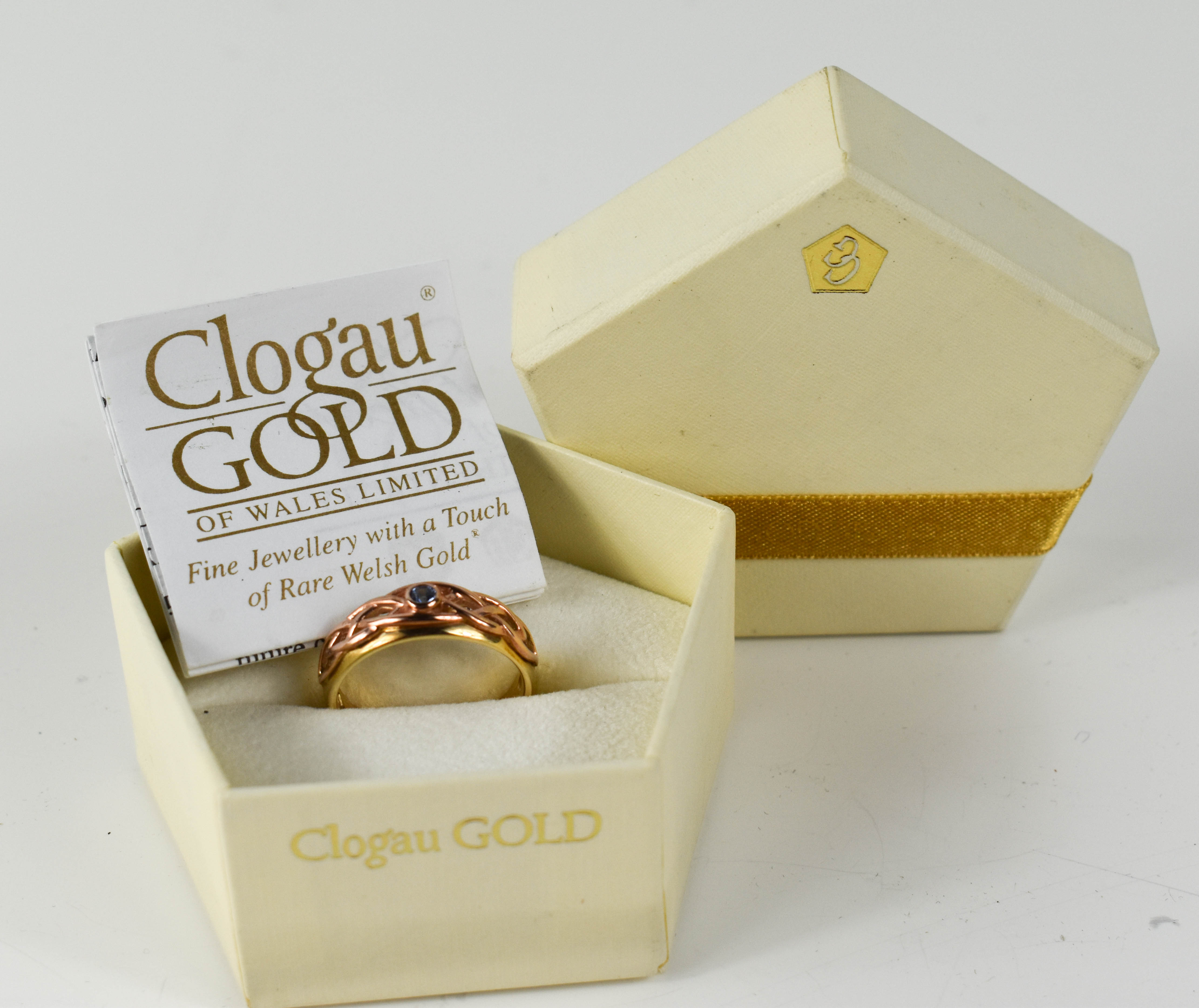 Lot 149 - A Clogau of Wales 9ct gold and sapphire ring,