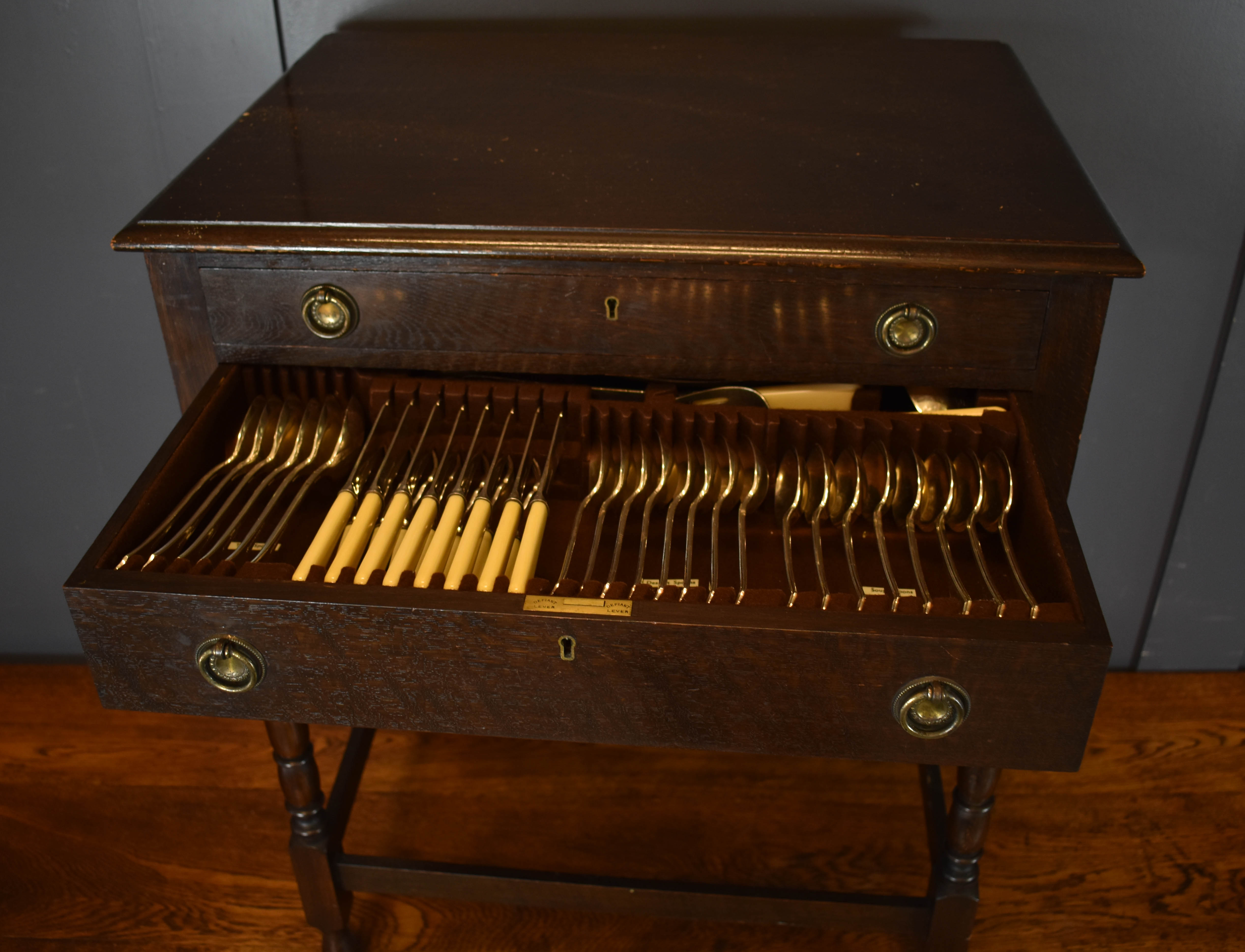 Lot 341 - A Mappin & Webb canteen of cutlery on stand,