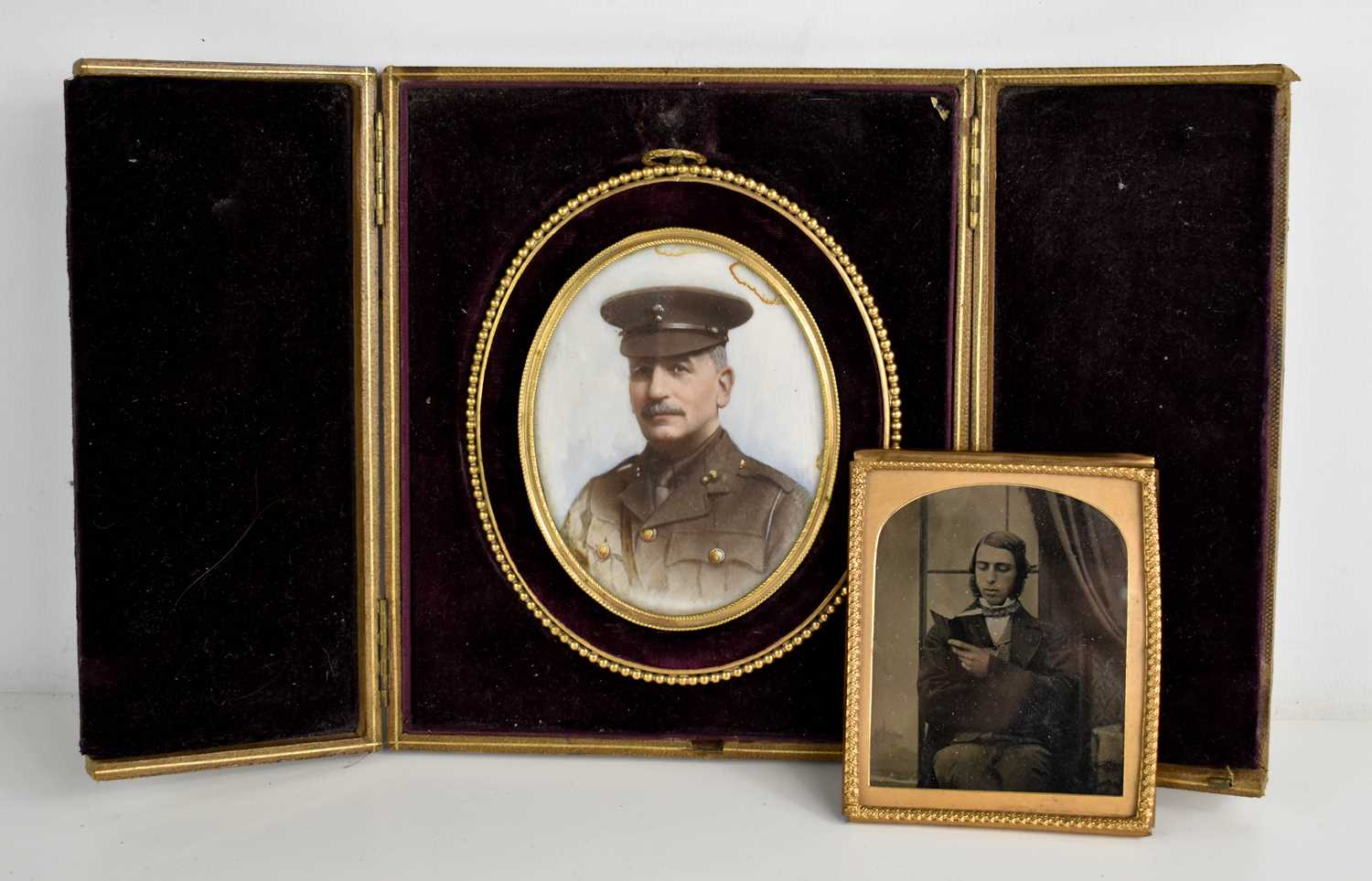 Lot 323 - A WWI period miniature portrait of an