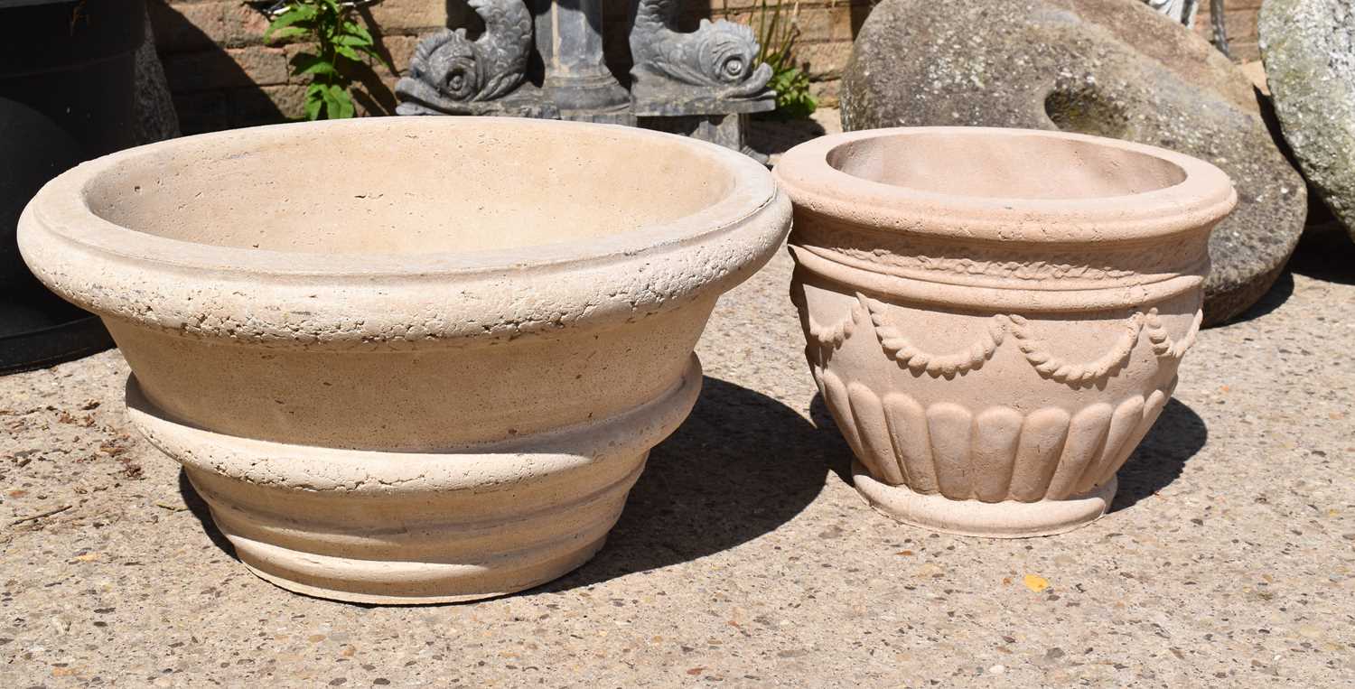 Lot 475 - Two pale terracotta Italian style planters.
