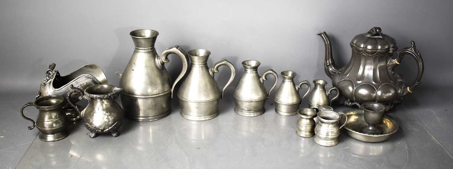 Lot 141 - A set of Irish pewter graduated measures,