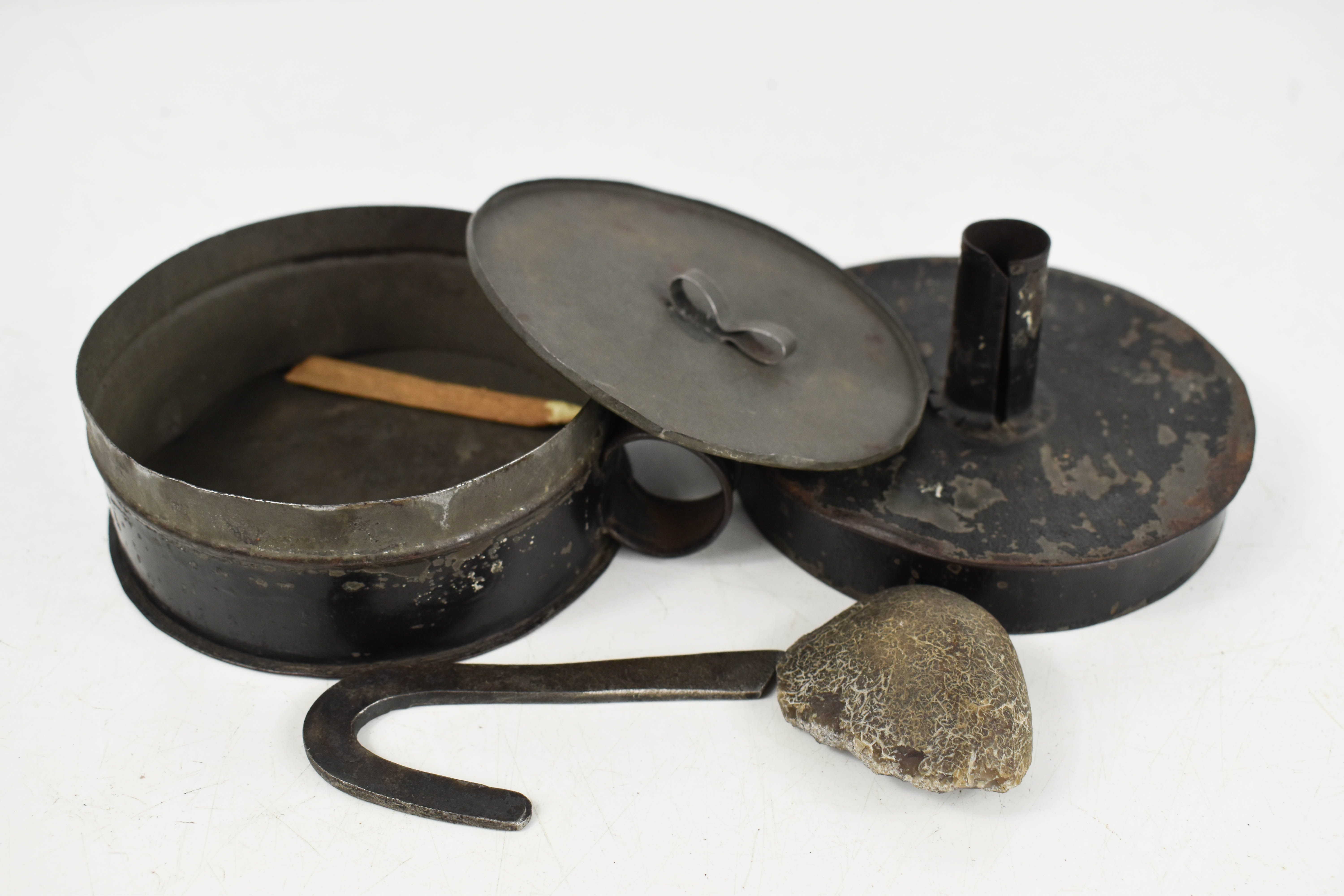 Lot 223 - A 19th century tinder box, with the original