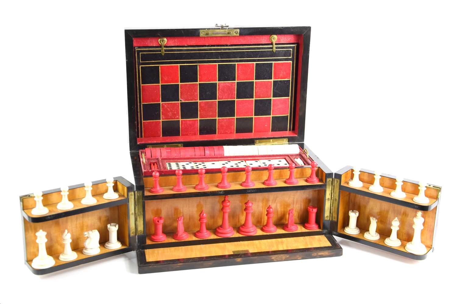 Lot 325 - A Victorian coromandel games compendium box,
