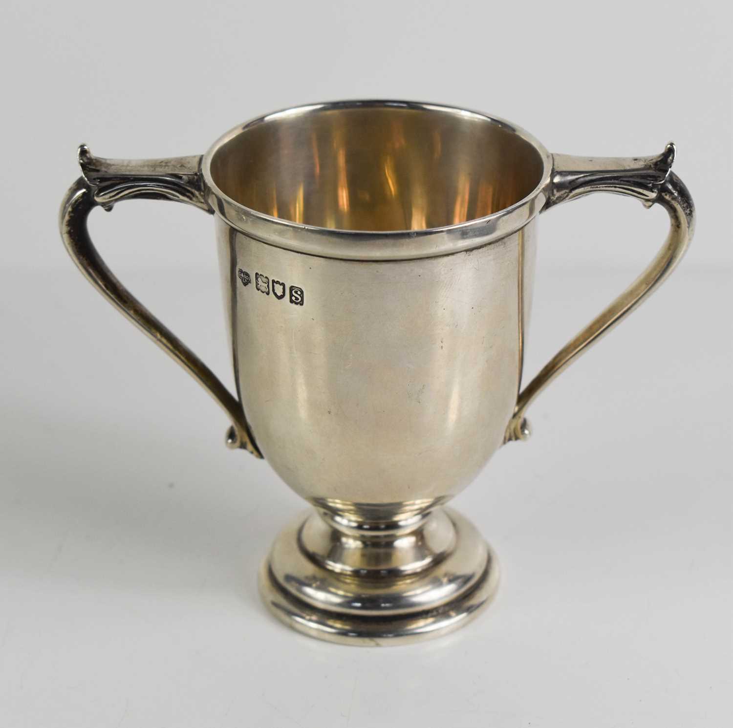 Lot 367 - A silver twin handled trophy by the