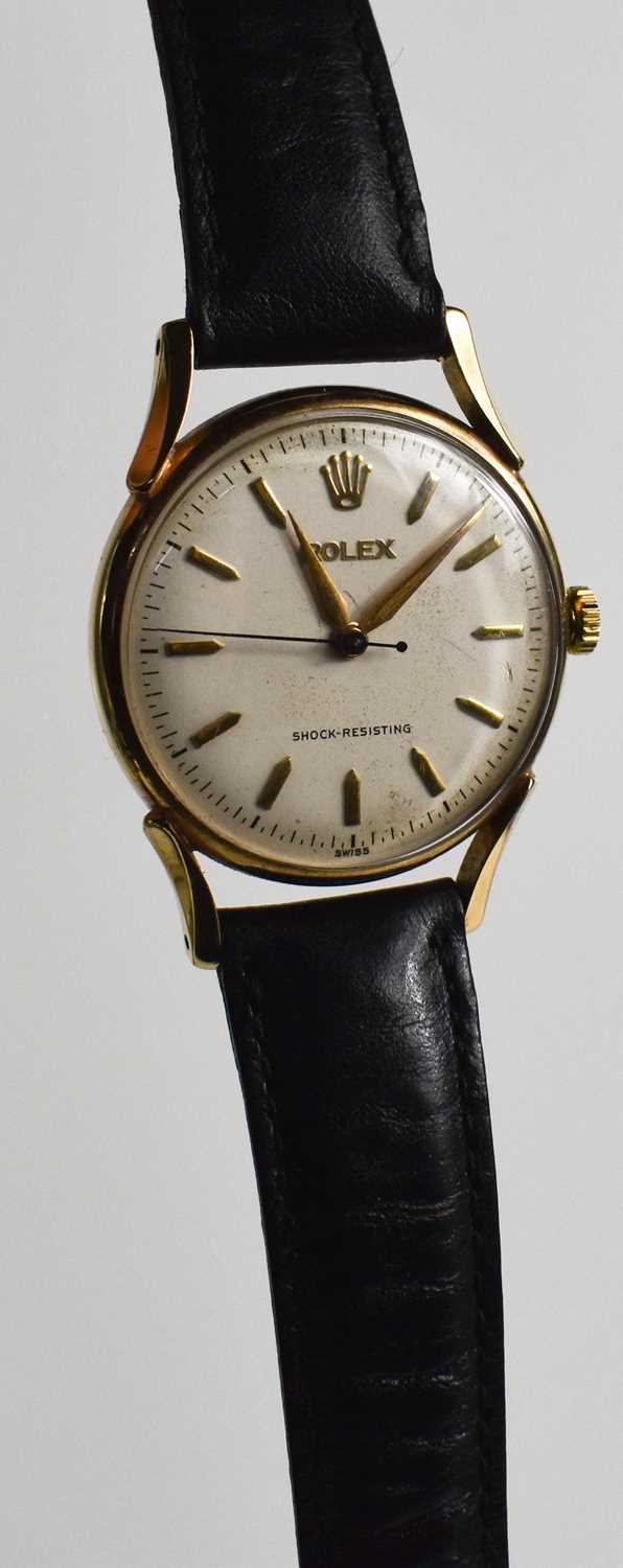 Lot 371 - A 1950s 9ct gold Rolex gentlemans wristwatch,
